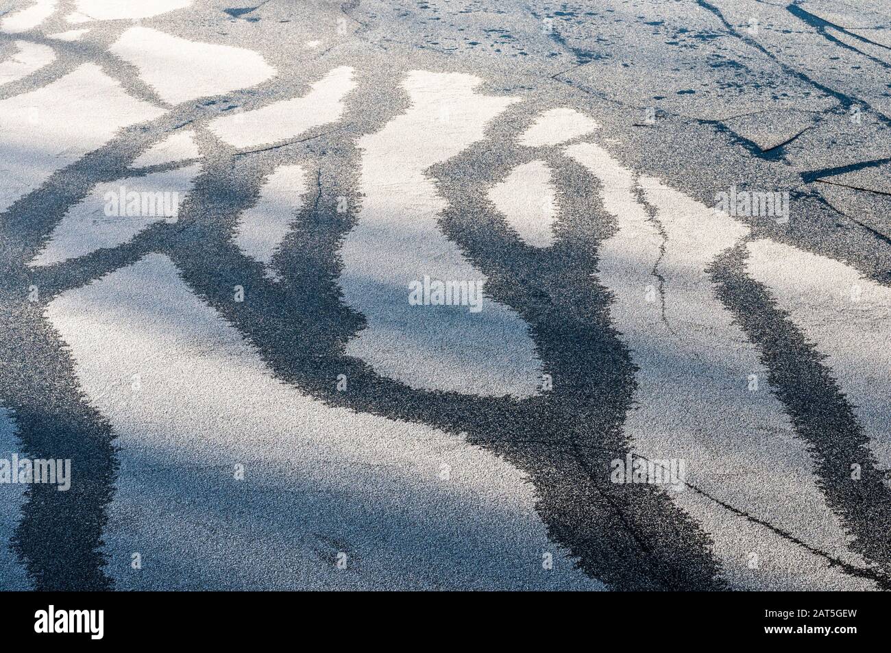 Freezing lake ice Stock Photo - Alamy