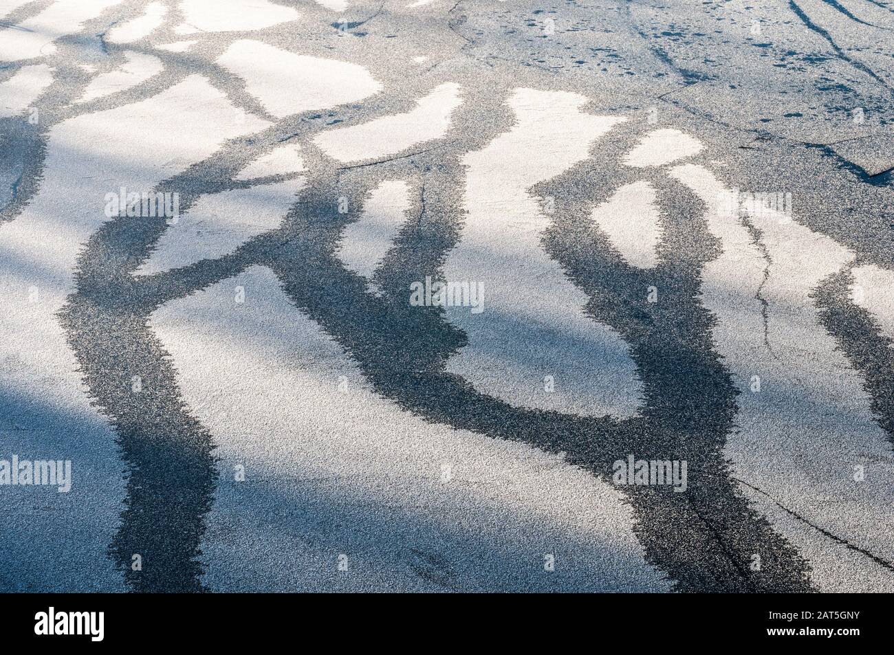 Freezing lake ice Stock Photo - Alamy