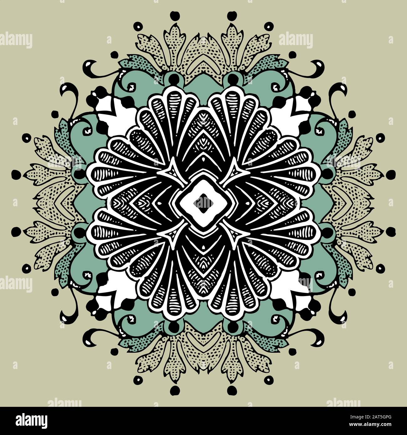Vintage Abstract ornamental background. Round pattern. Vector ...