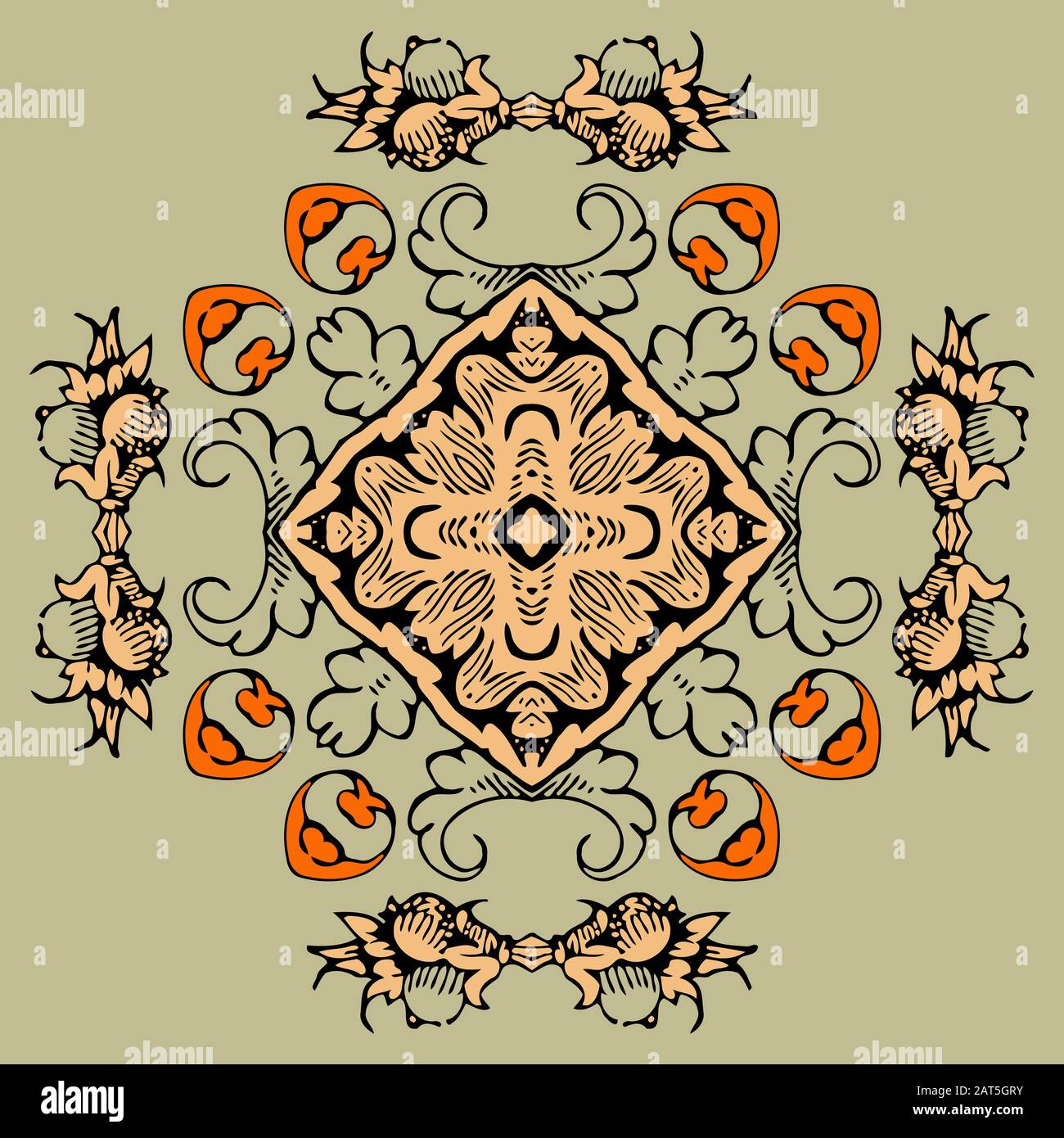 Vintage Abstract ornamental background. Round pattern. Vector ...