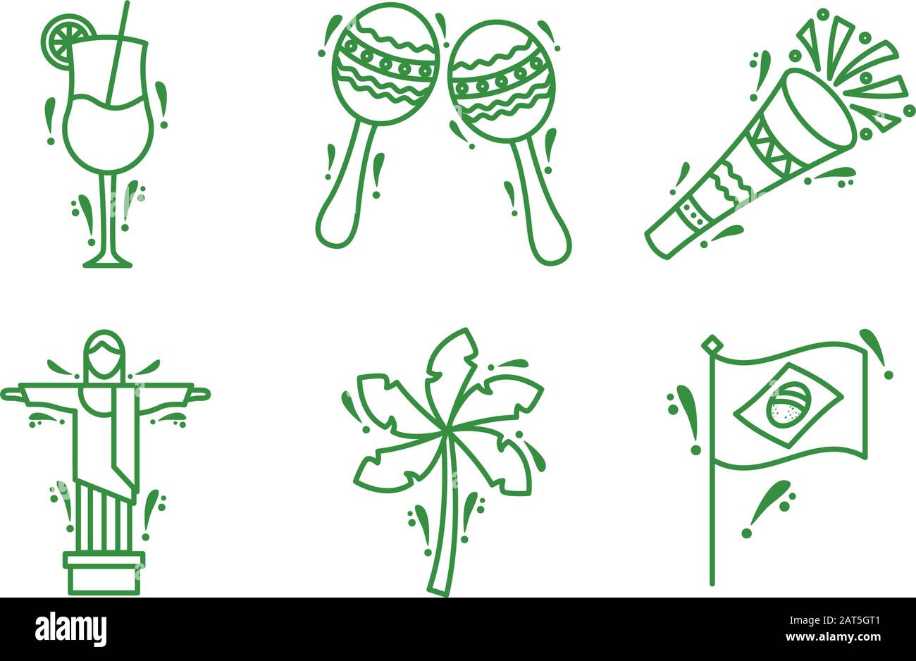 bundle of brazil set icons Stock Vector Image & Art - Alamy