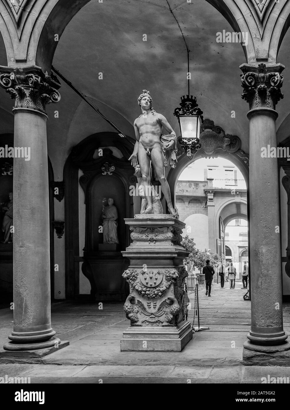 The beautiful ancient statue of Baccio Bandinelli, Orfeo and Cerbero ...