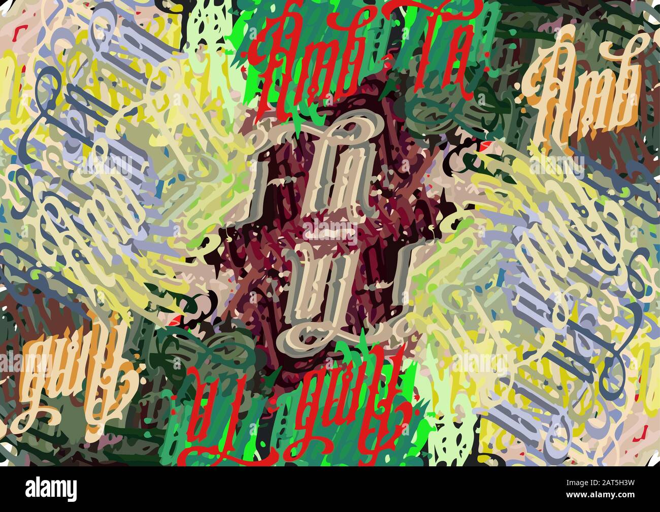 Abstract colored grunge texture of chaotic brush strokes for design of ...