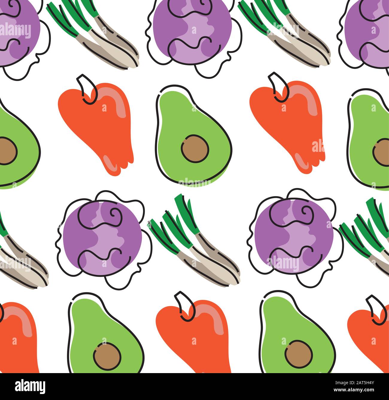 vegetables healthy food pattern background Stock Vector Image & Art - Alamy