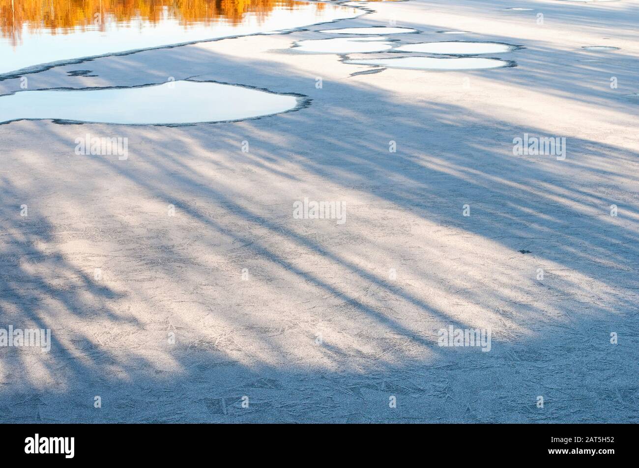 Freezing lake ice Stock Photo - Alamy