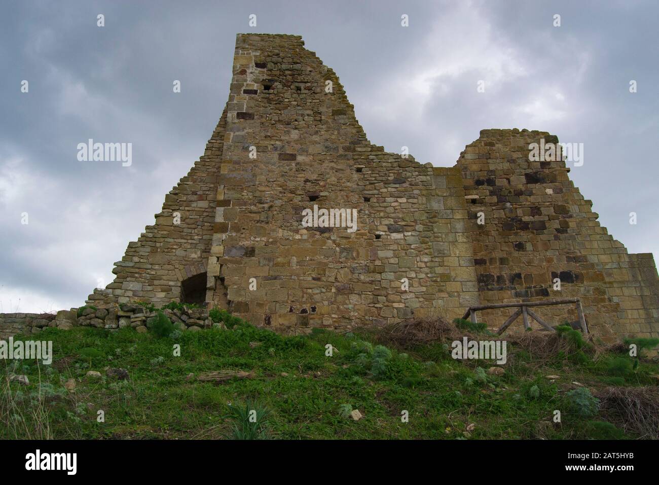 View of Las Plassas castle ruins Stock Photo - Alamy