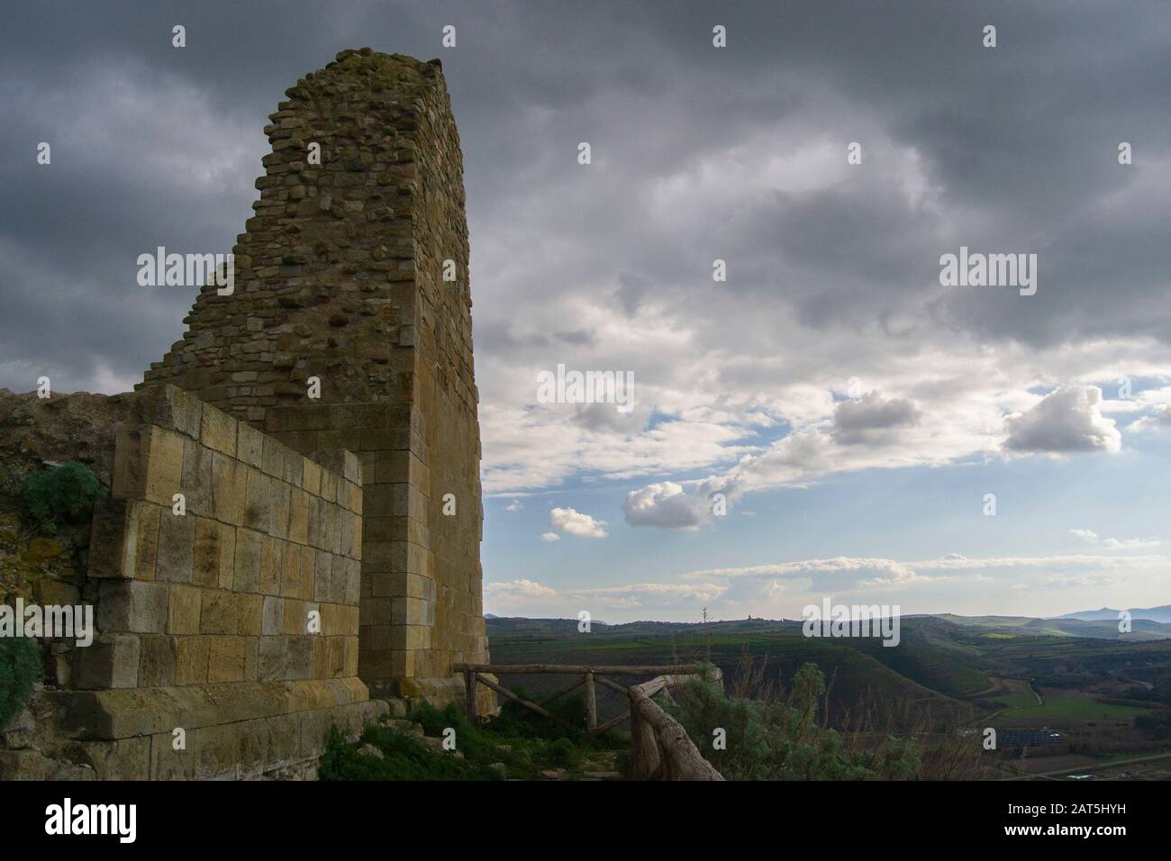 View of Las Plassas castle ruins Stock Photo - Alamy