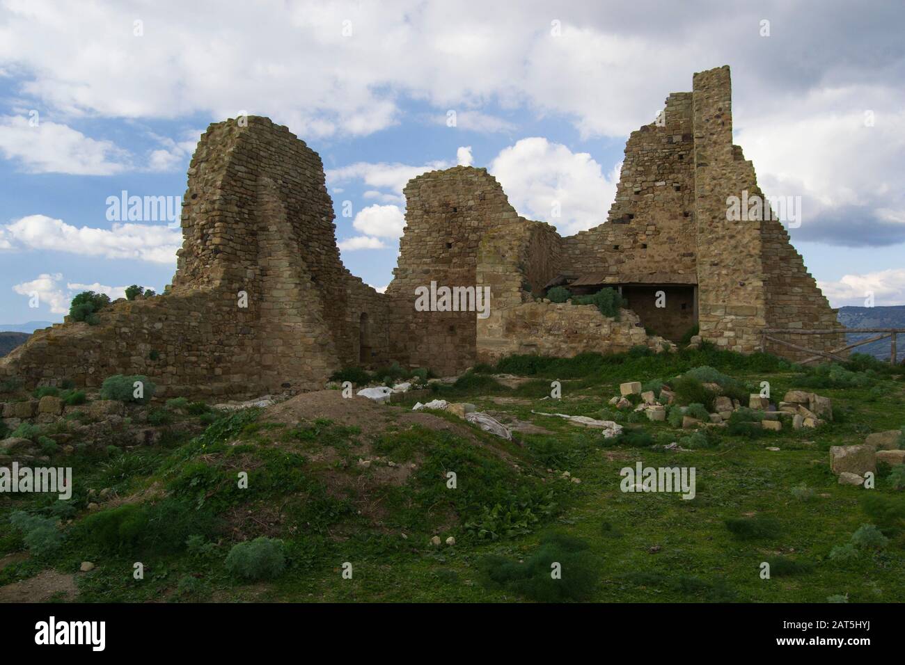 View of Las Plassas castle ruins Stock Photo - Alamy