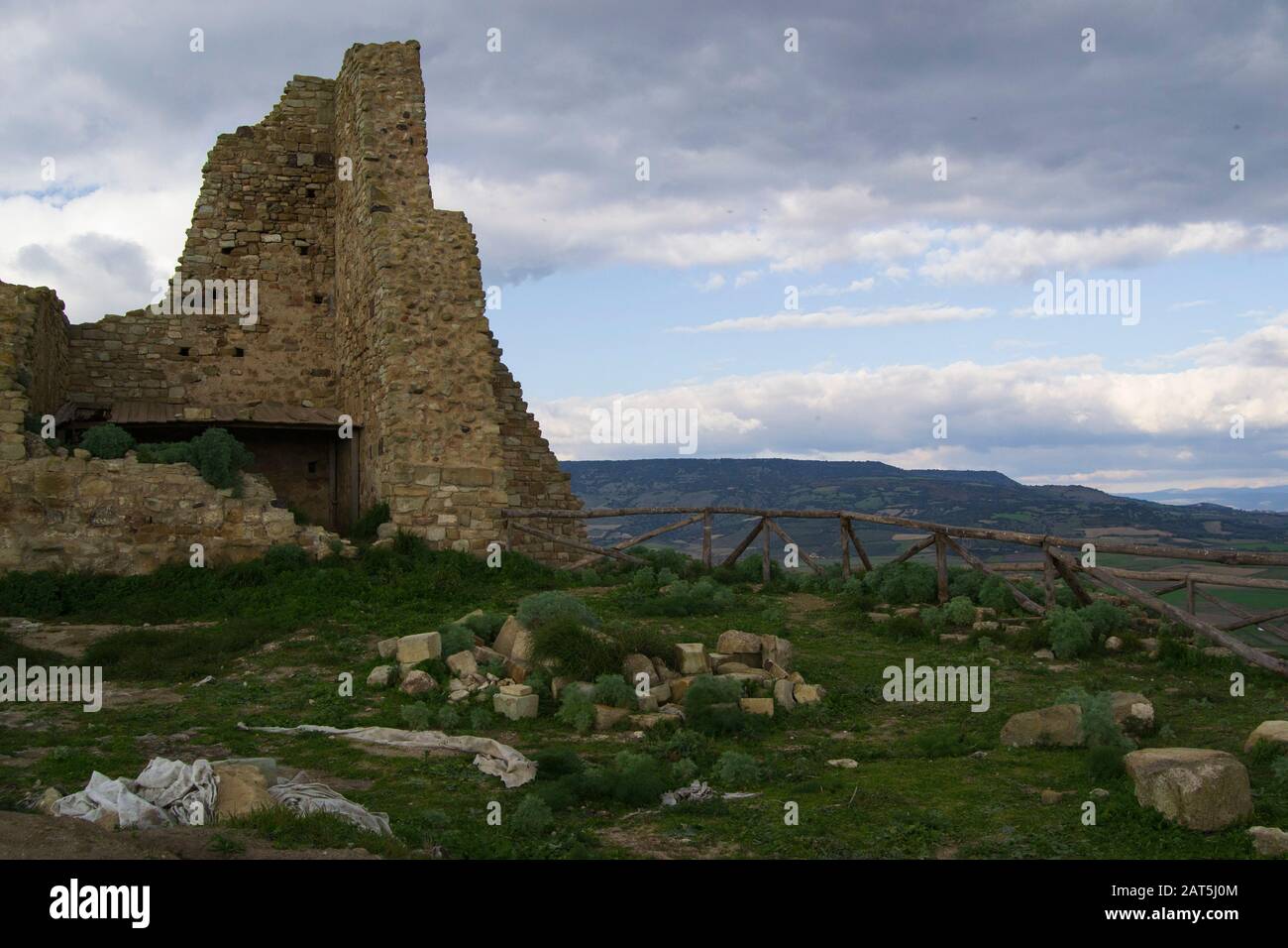 View of Las Plassas castle ruins Stock Photo - Alamy