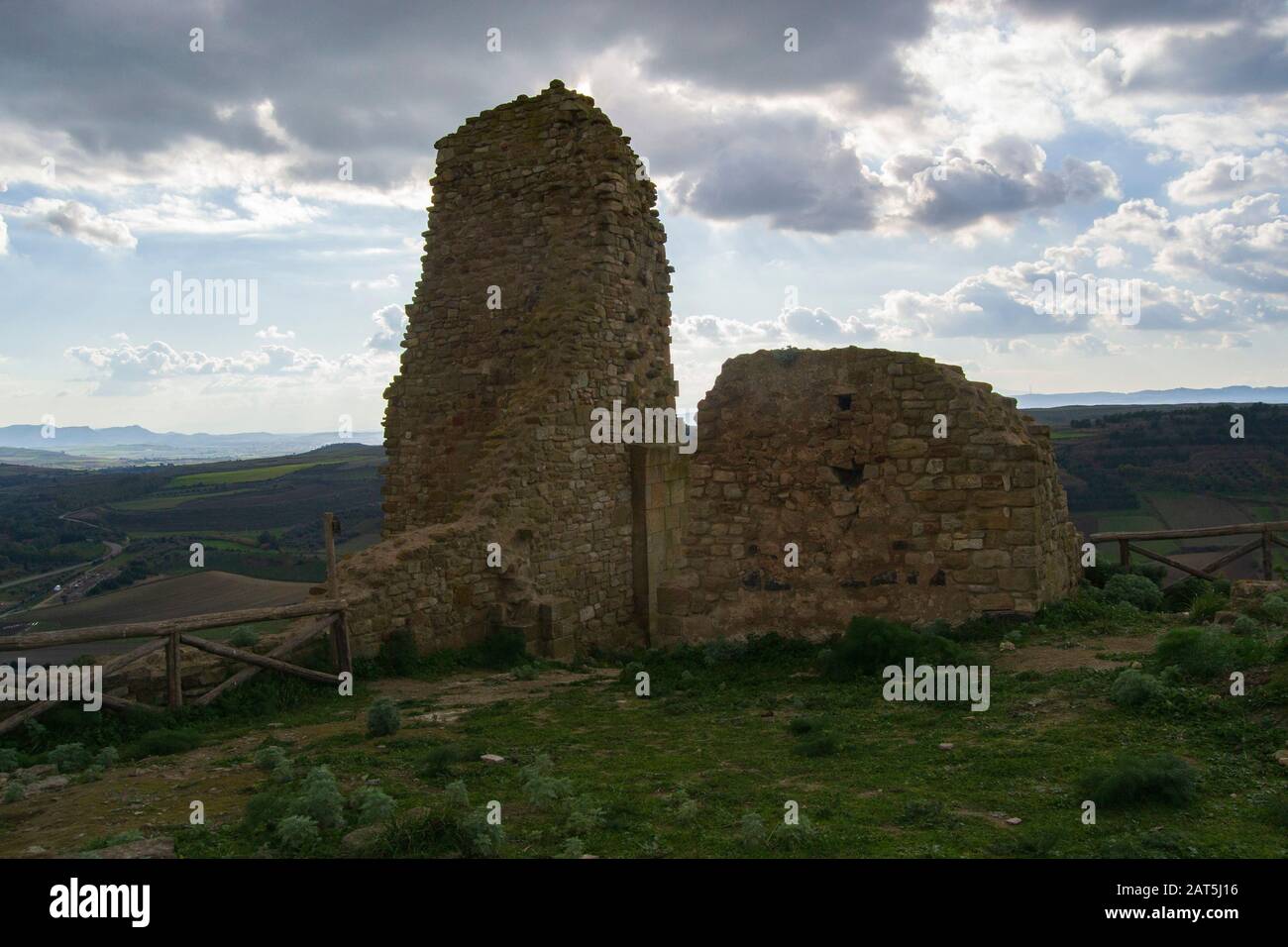 View of Las Plassas castle ruins Stock Photo - Alamy