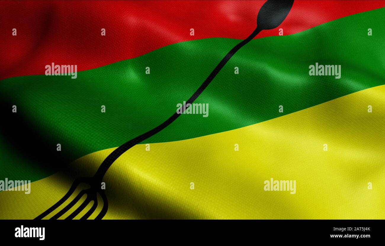 3D Illustration of a waving flag of Neiva (Colombia country Stock Photo ...