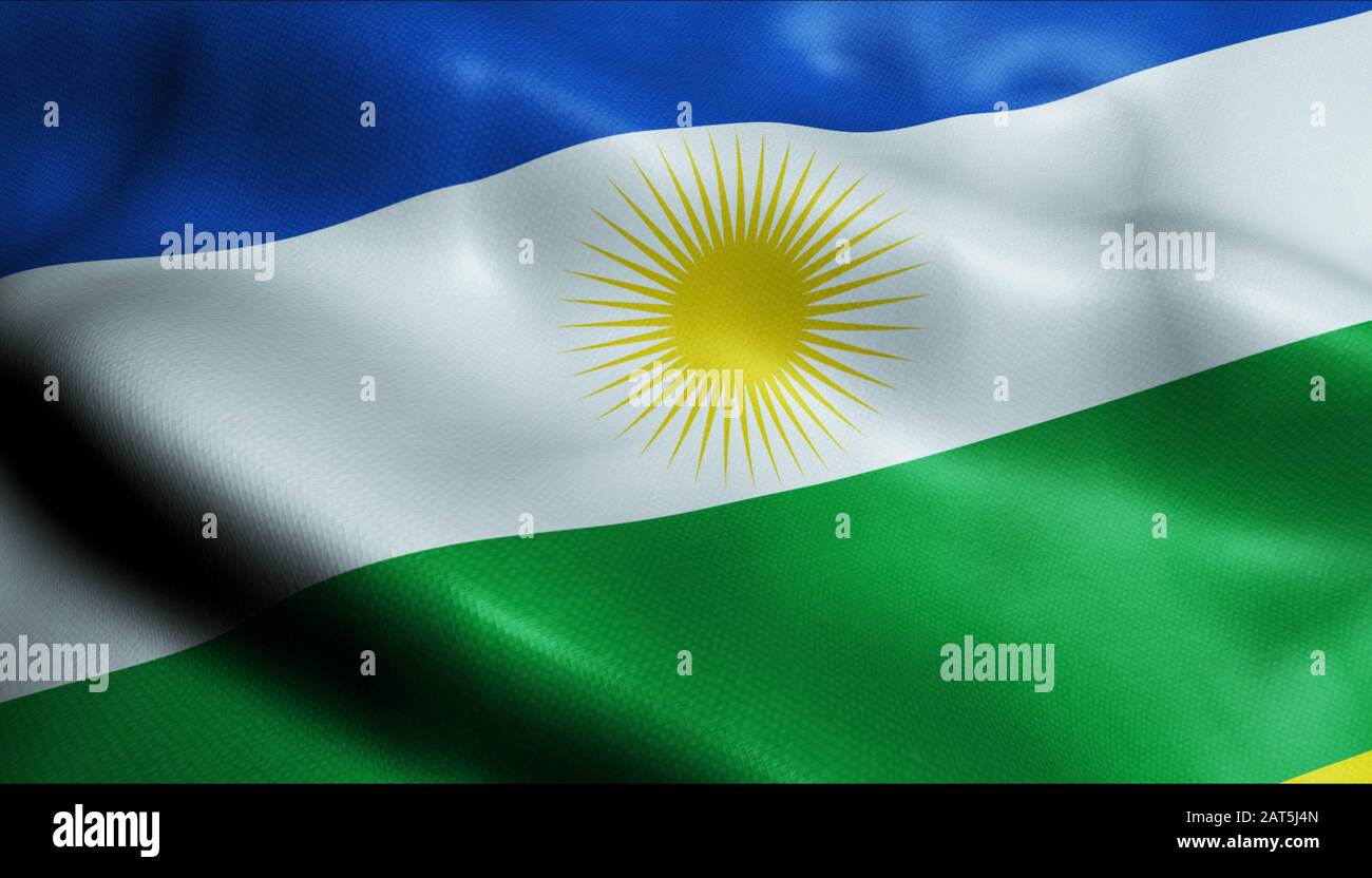 3D Illustration of a waving flag of Mocoa (Colombia country Stock Photo ...