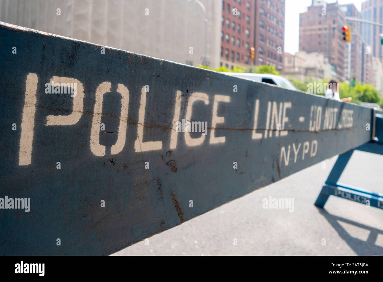 new york city police line do not enter wood horse blockers for cars and ...