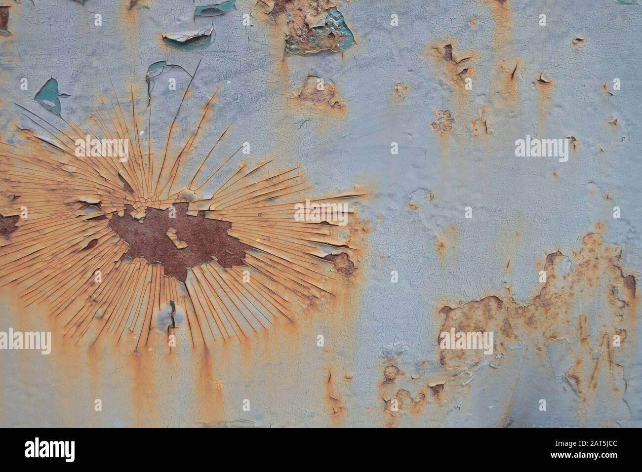 painted iron surface with chipping and flaking off and rusting Stock ...