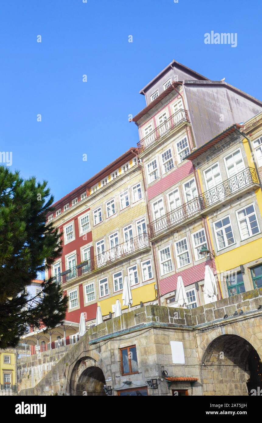 Porto, Portugal - Jan 10, 2020: Traditional Portuguese houses with ...