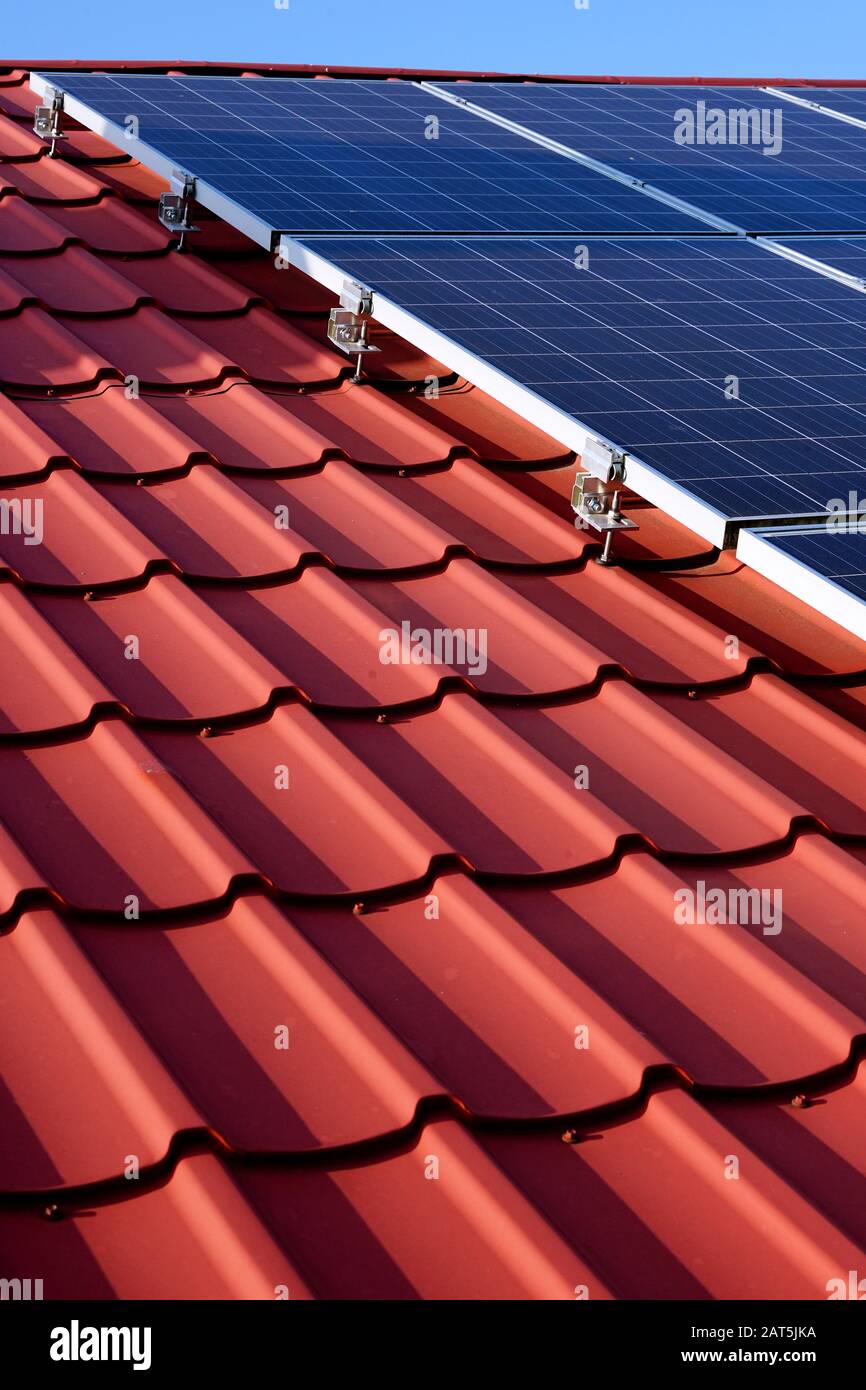 Solar photovoltaic roof tiles hi-res stock photography and images - Alamy