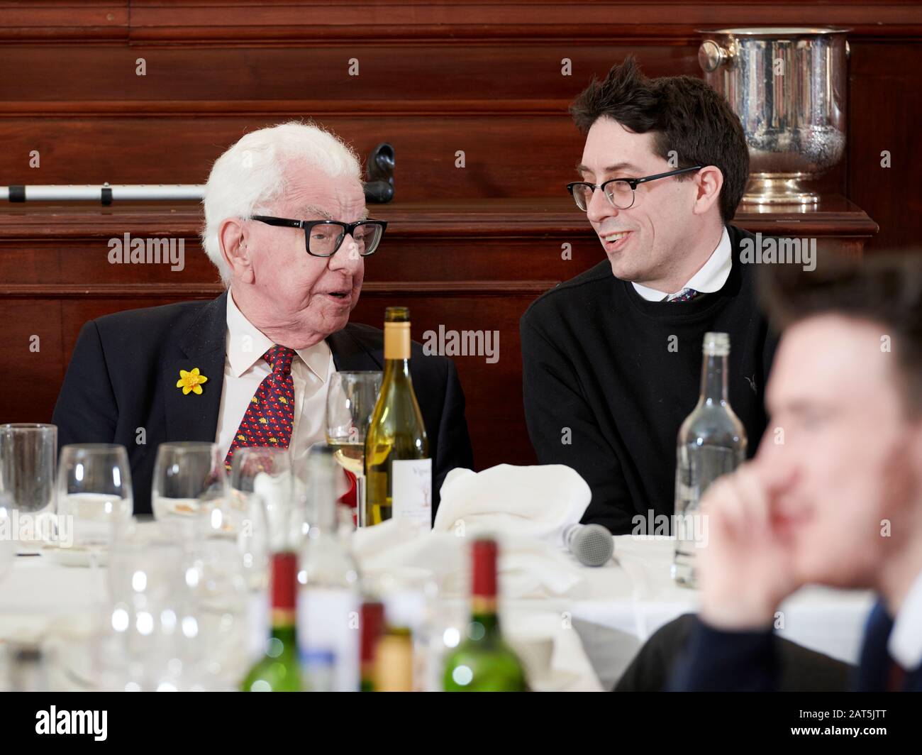 Barry Cryer & Sam Leith at The Oldie Literary Lunch; 29/01/20 Stock ...