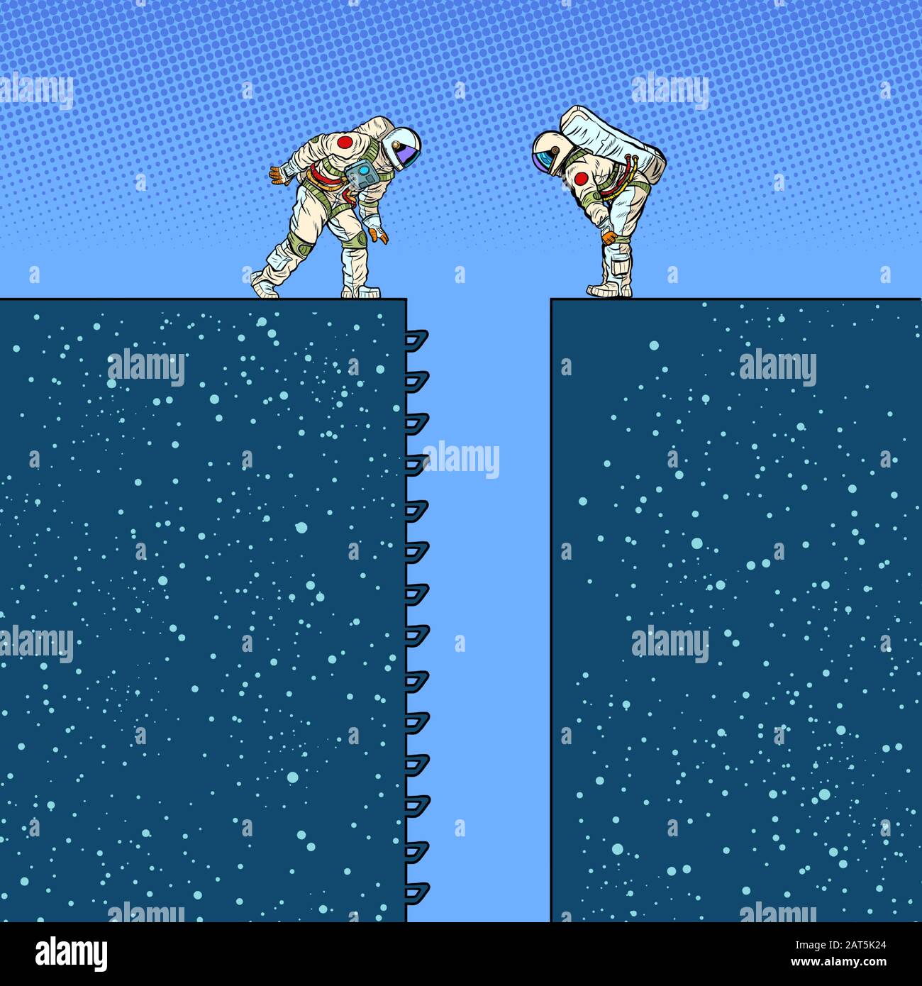 Astronauts and ladder. Space research Stock Vector Image & Art - Alamy