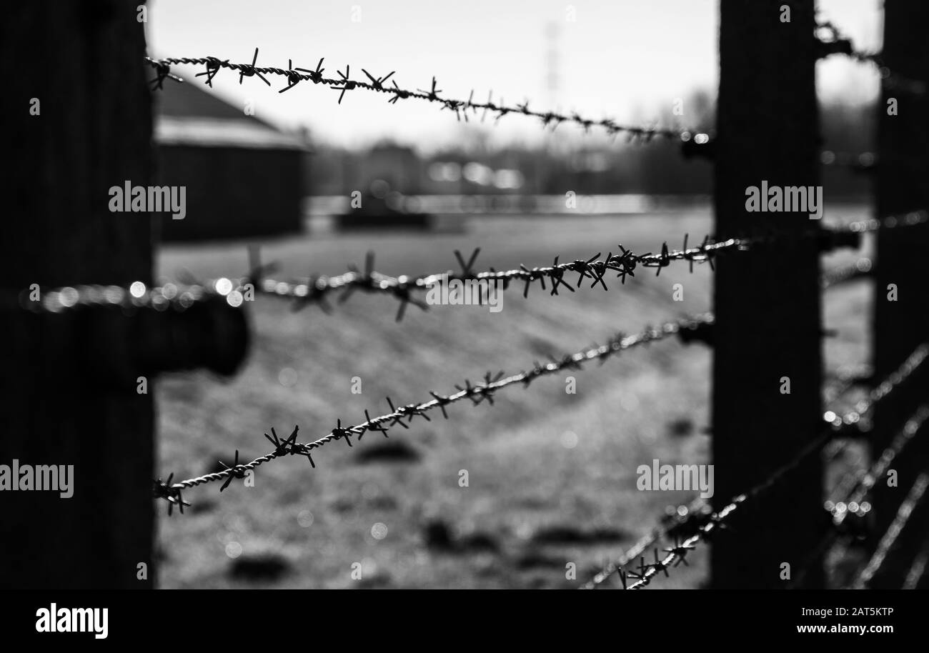 Auschwitz electrified wire fence hi-res stock photography and images ...