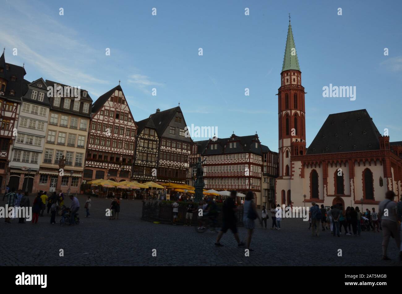 Historical Romer Square in the city of Frankfurt Main, Germany Stock ...