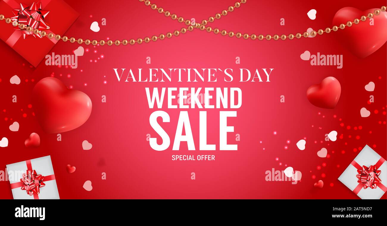 Valentine's Day Love and Feelings Weekend Sale Background Design ...