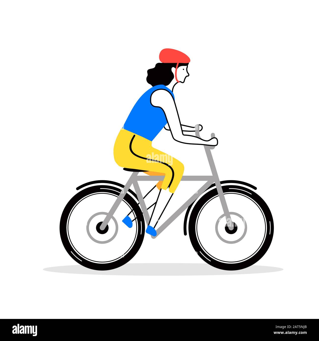 Riding a classic bicycle Stock Vector Images - Alamy