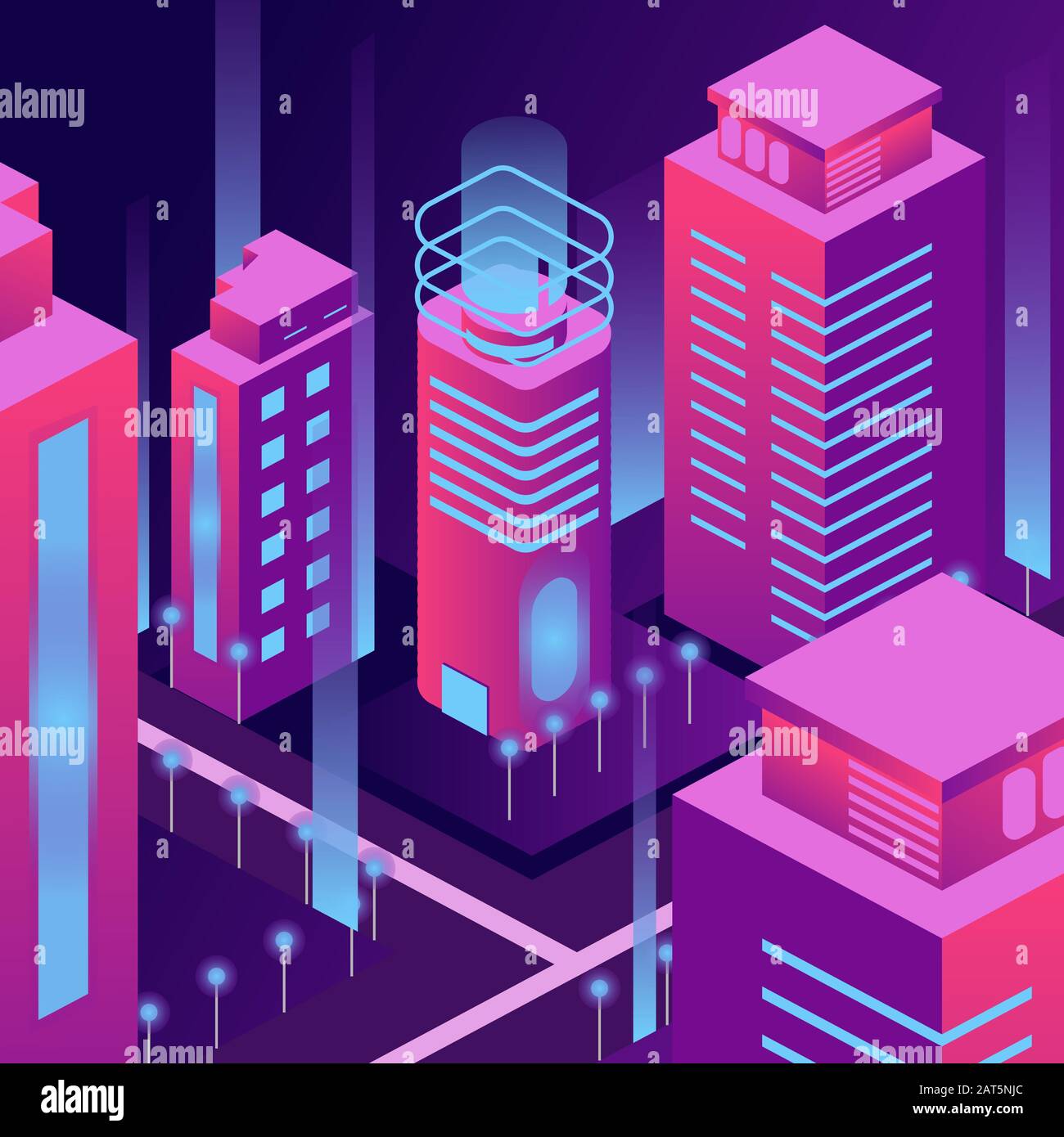 Futuristic buildings. Smart city, Isometric icons, illustration vector ...