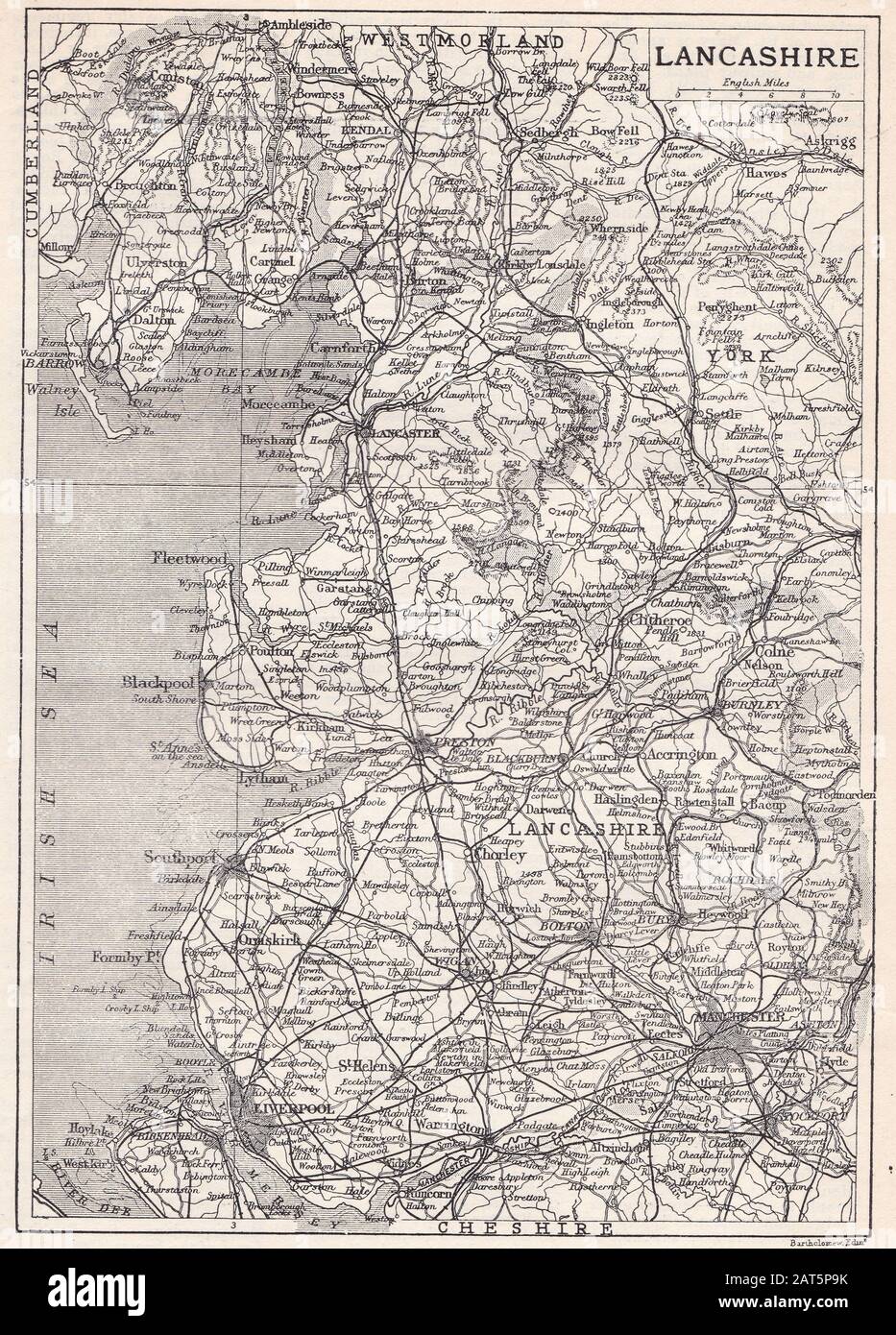 Map of lancashire hi-res stock photography and images - Alamy