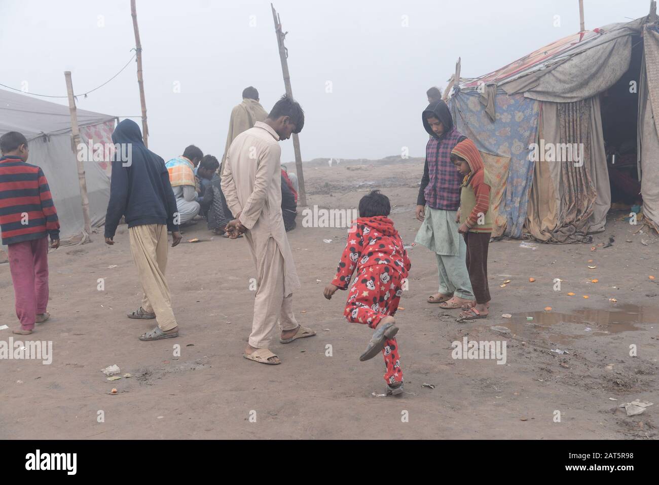 Pakistani poor children playing near river Ravi ahead of International ...
