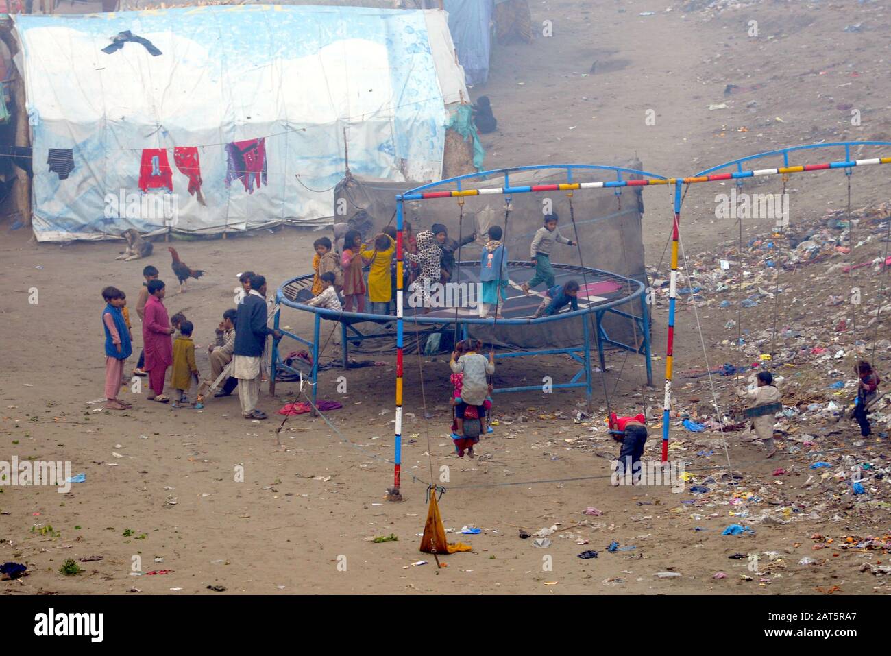 Pakistani poor children playing near river Ravi ahead of International ...