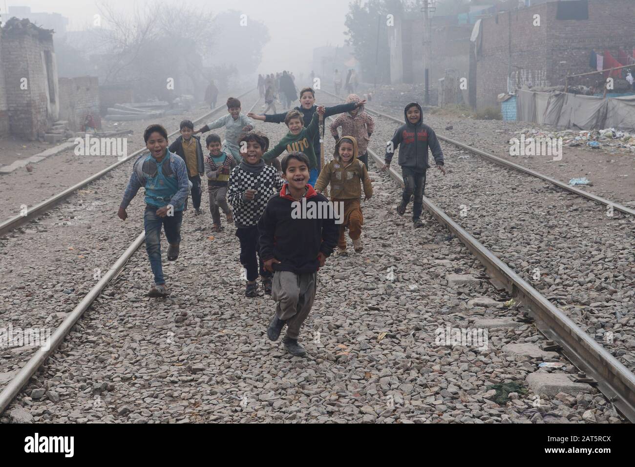 Pakistani poor children playing near river Ravi ahead of International ...
