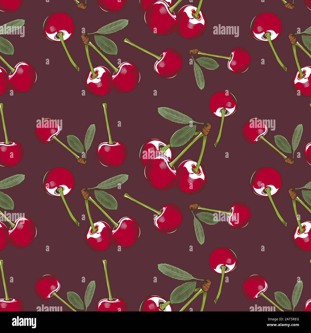 Vintage cherry wallpaper Stock Vector Images - Alamy