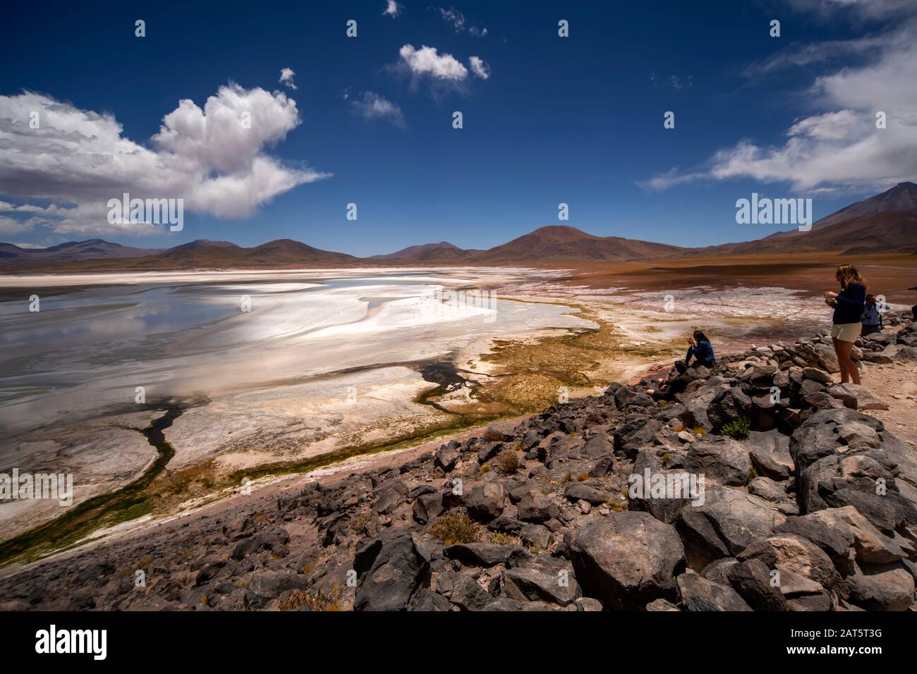 Salar de Talar Lake as seen from Aguas Calientes viewpoint, Ruta 23 ...