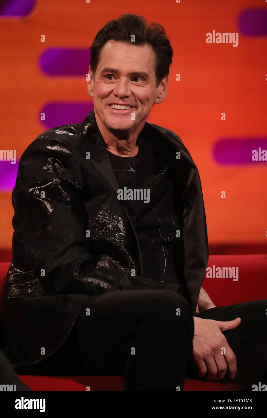Jim Carrey during the filming for the Graham Norton Show at BBC ...
