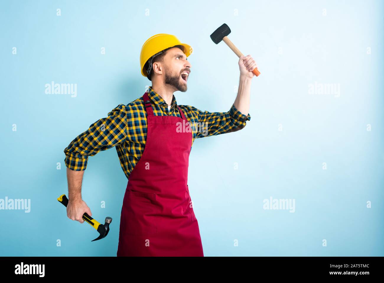 Side view angry bearded man hi-res stock photography and images - Alamy