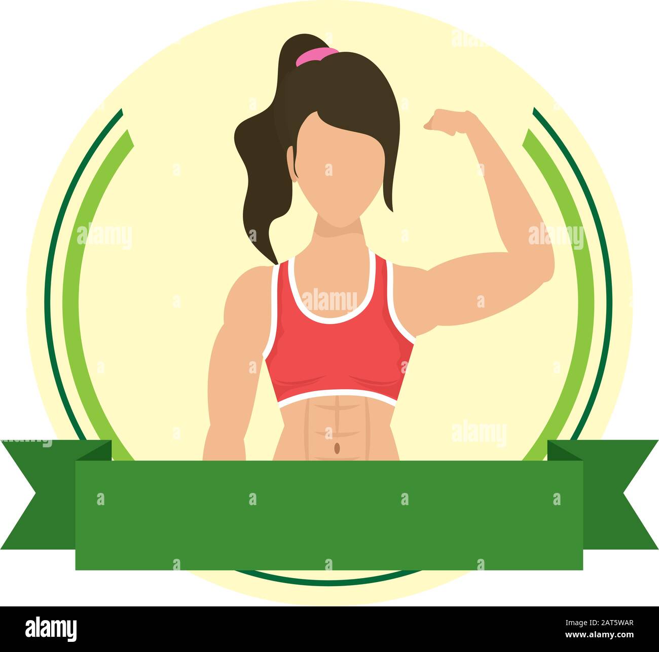 young strong woman athlete in frame Stock Vector Image & Art - Alamy
