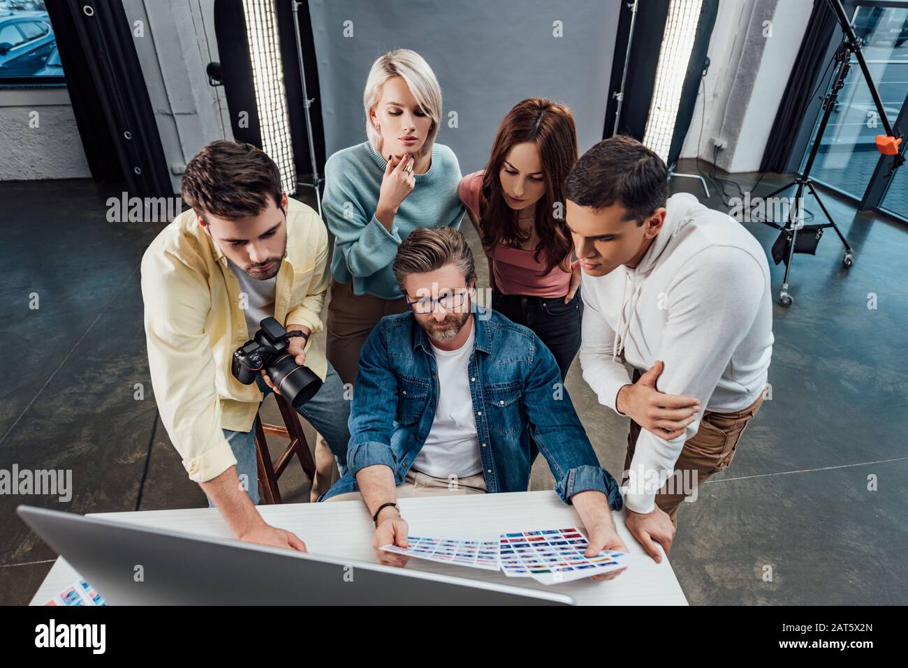 Overhead monitor hi-res stock photography and images - Alamy