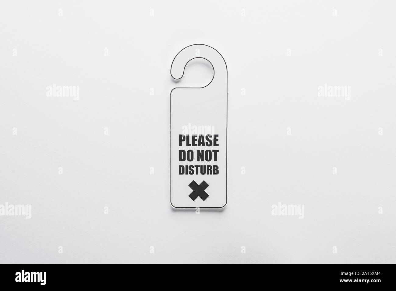top view of please do no disturb sign on white background Stock Photo ...