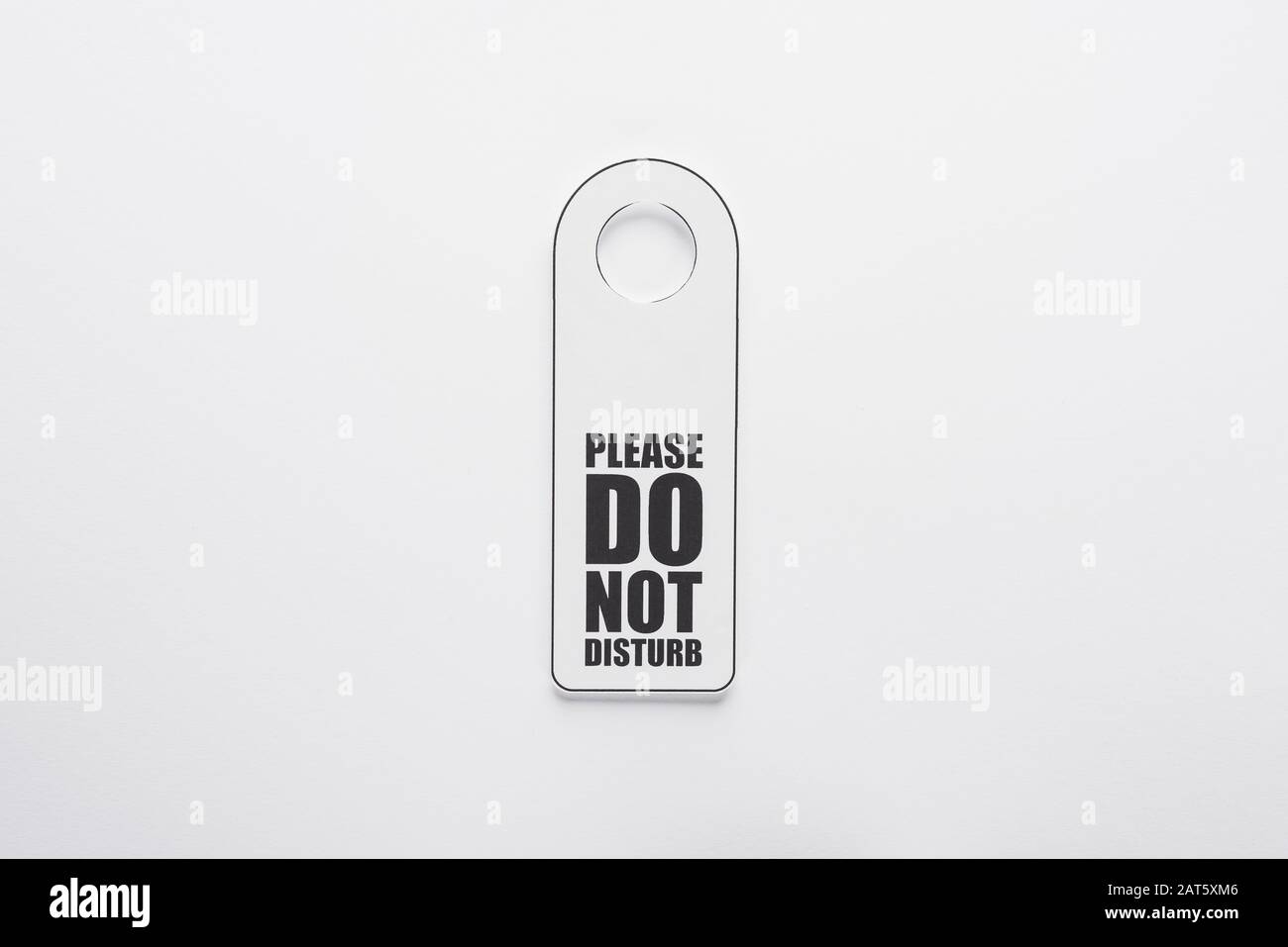 top view of please do no disturb sign on white background Stock Photo ...