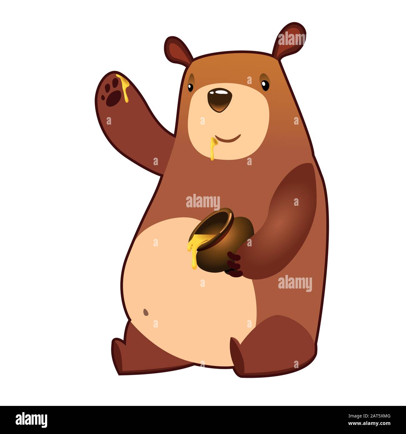 Vector drawing bear pot honey hi-res stock photography and images - Alamy