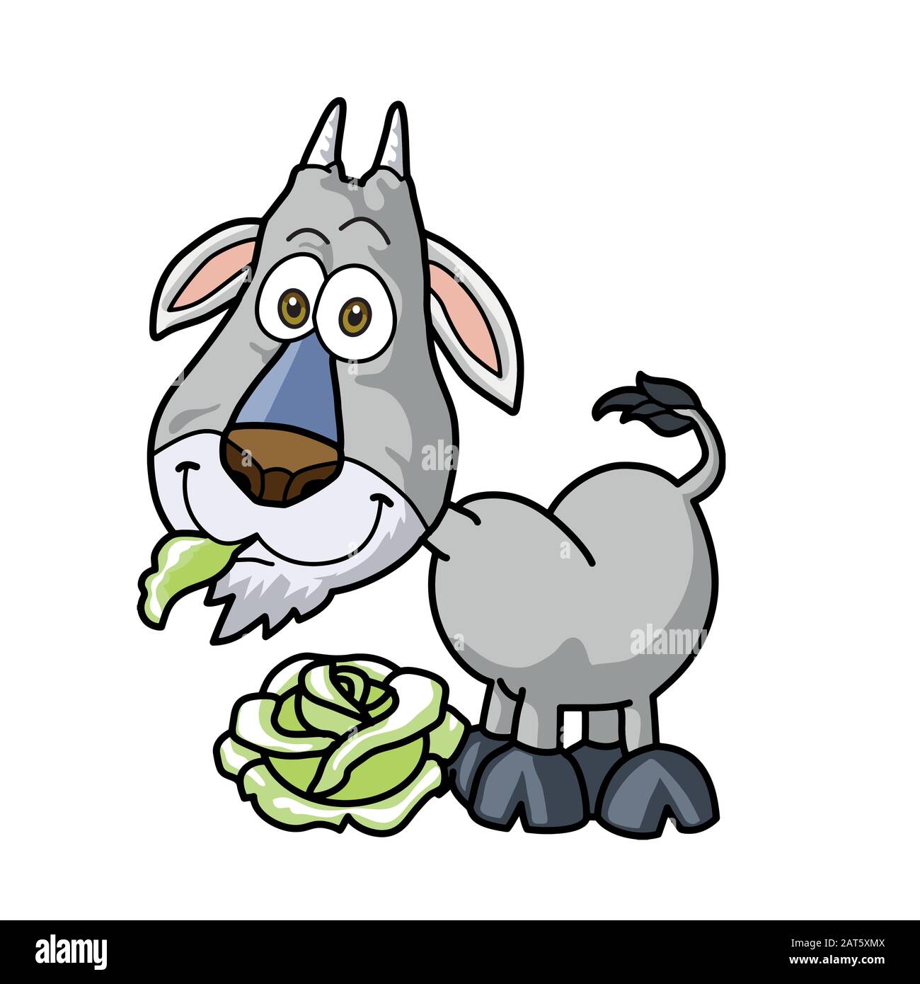 White goat eating Stock Vector Images - Alamy