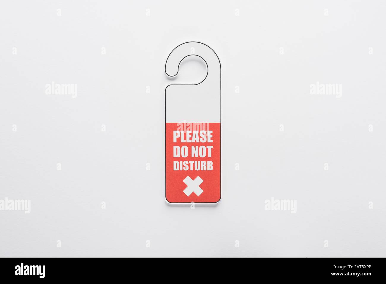 top view of please do no disturb sign on white background Stock Photo ...