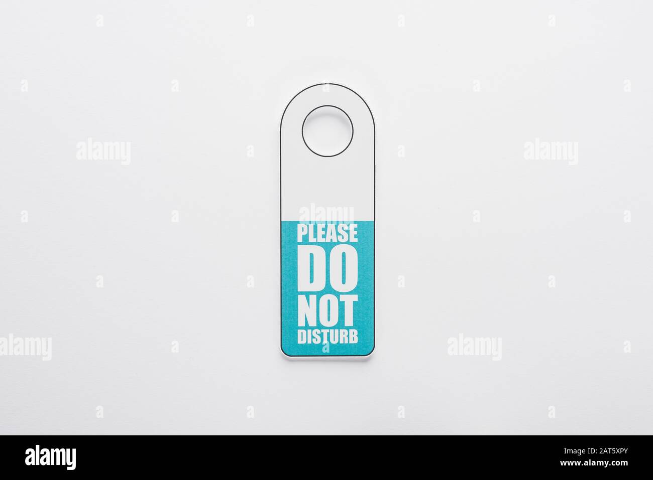 top view of please do no disturb sign on white background Stock Photo ...