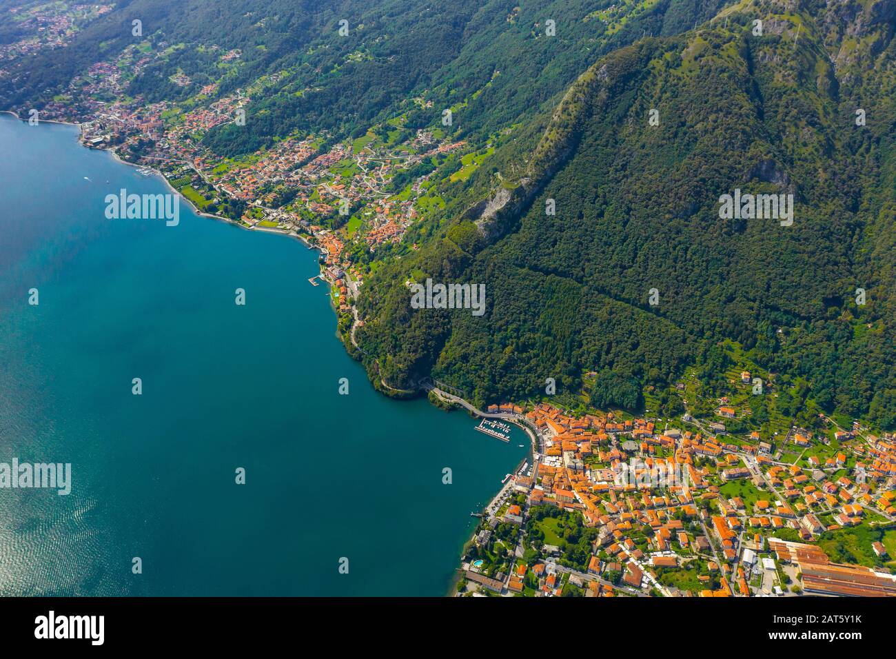 Lake Como Aerial View. Travel Postcard Concept. Coastline of Lago di ...