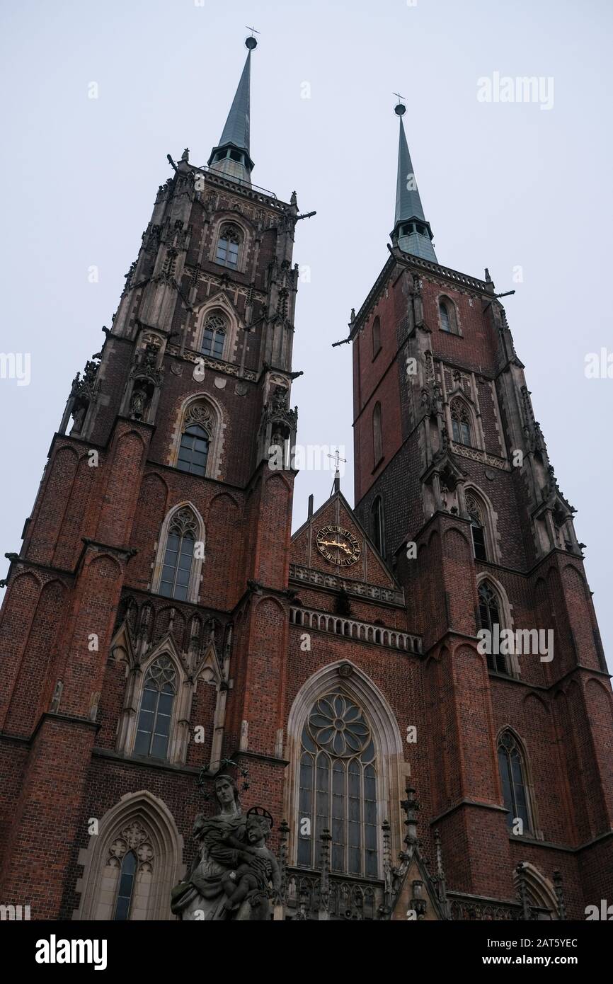 Poland, Wroclaw- 20 January 2020: Archcathedral of St. John the Baptist ...