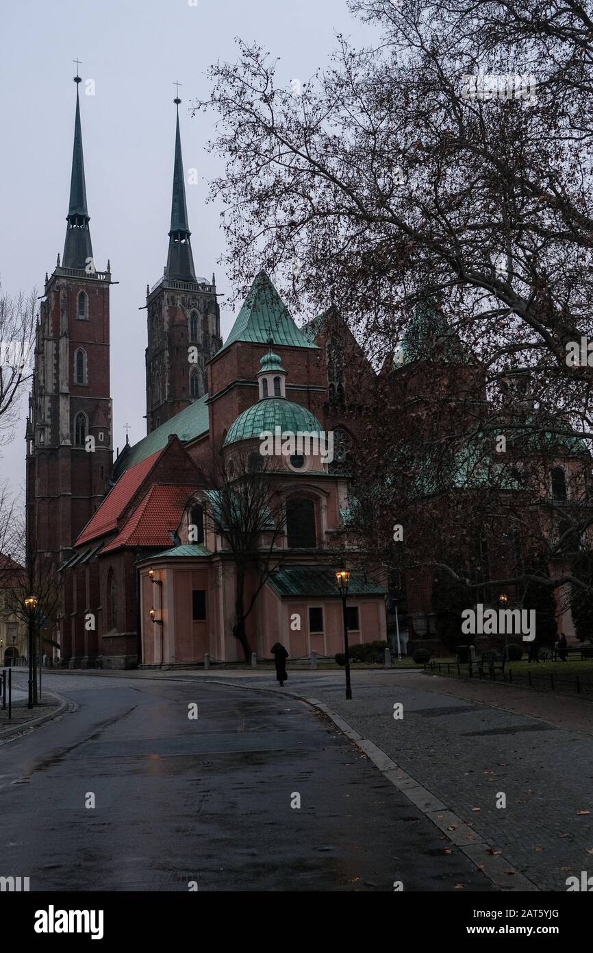 Poland, Wroclaw- 20 January 2020: Archcathedral of St. John the Baptist ...