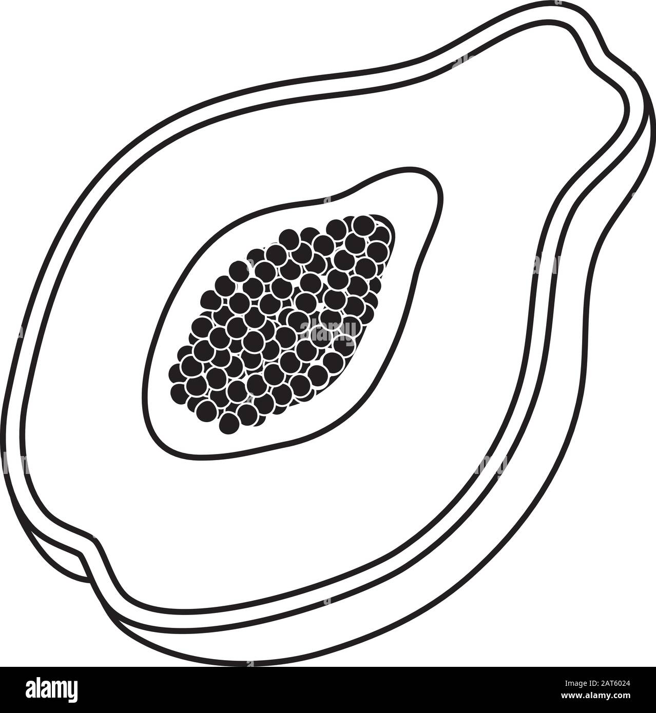 Fresh ripe papaya tropical Black and White Stock Photos & Images - Alamy