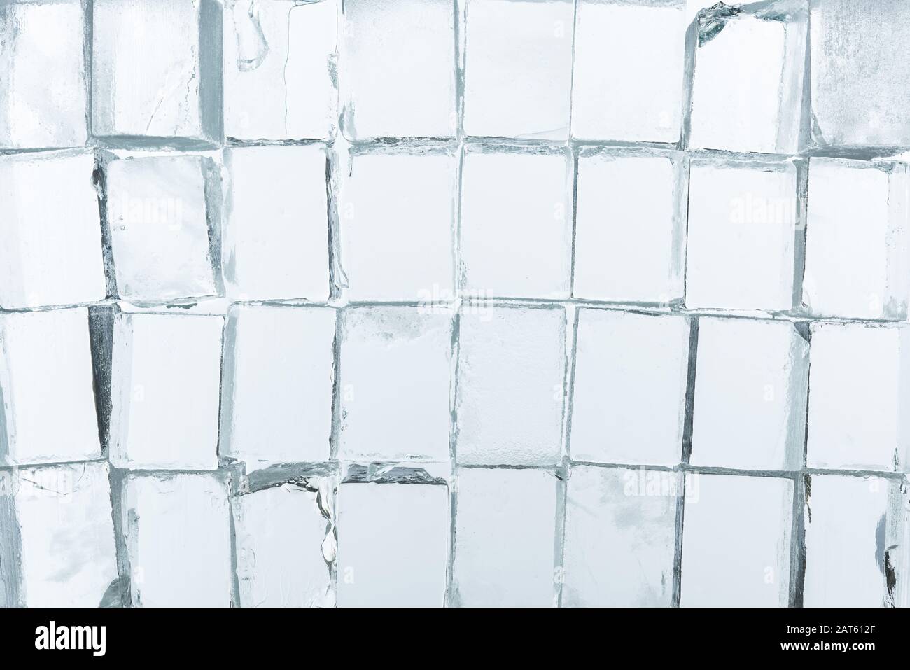 top view of transparent clear square ice cubes on mirror Stock Photo ...