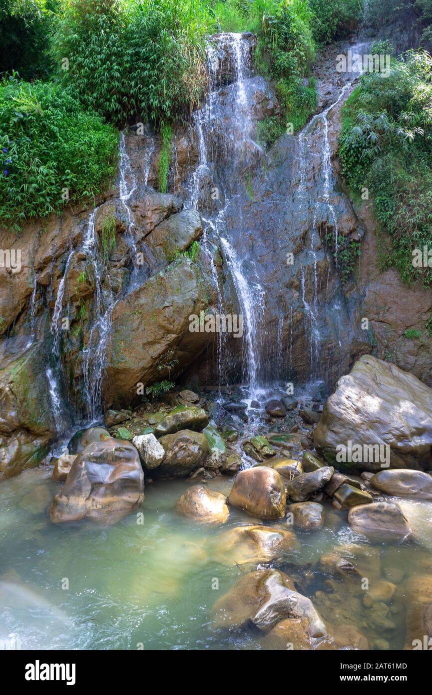 Silver waterfall at Cat Cat Village in Sapa Sapa Vietnam Indochina Asia ...