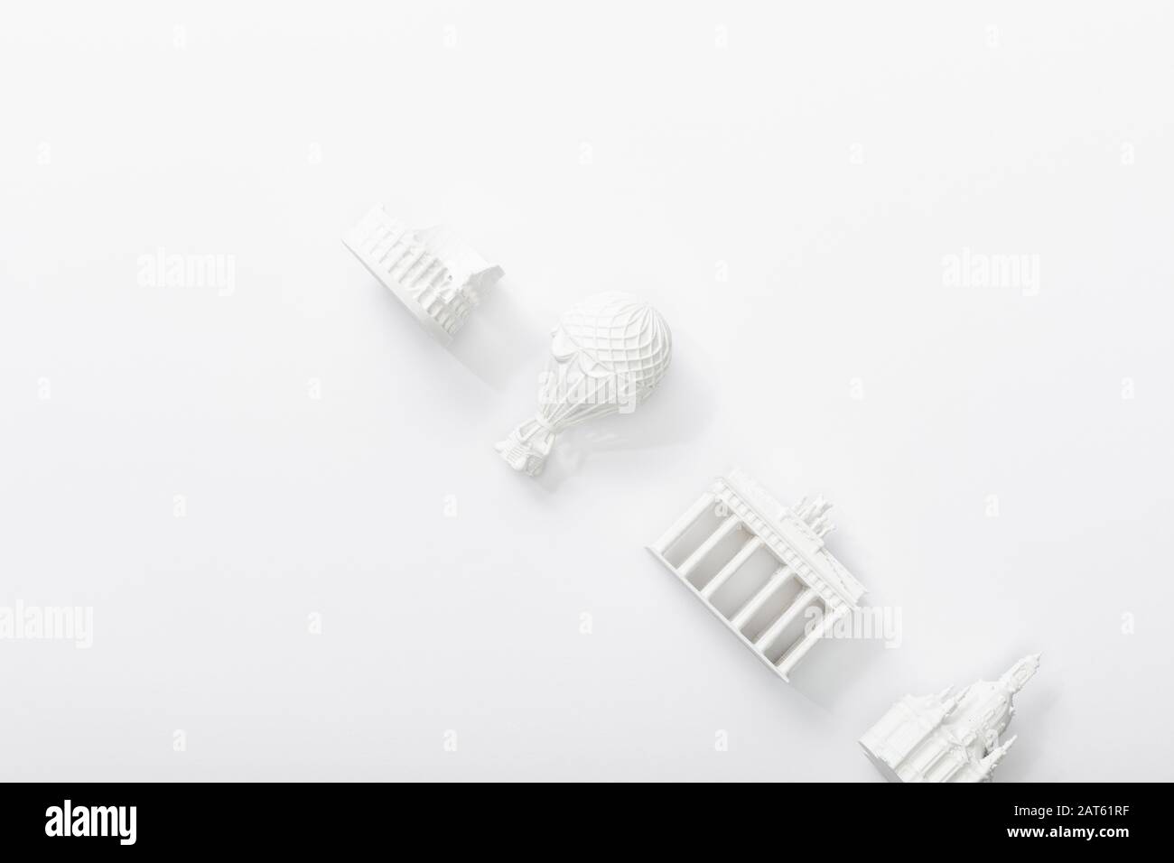 top view of statuettes from countries isolated on white Stock Photo - Alamy